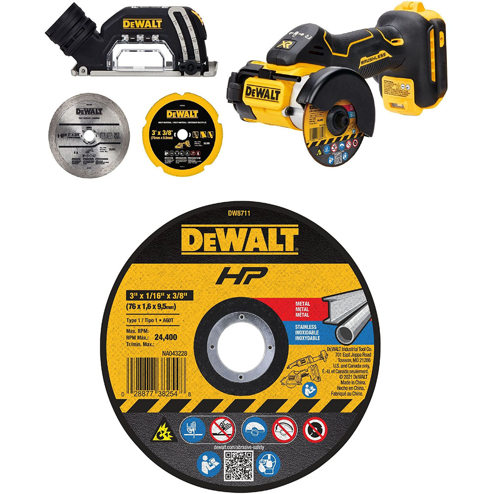DEWALT 20V MAX XR Cordless Cut-Off Tool & Bonded Cutting Wheel Bundle ...