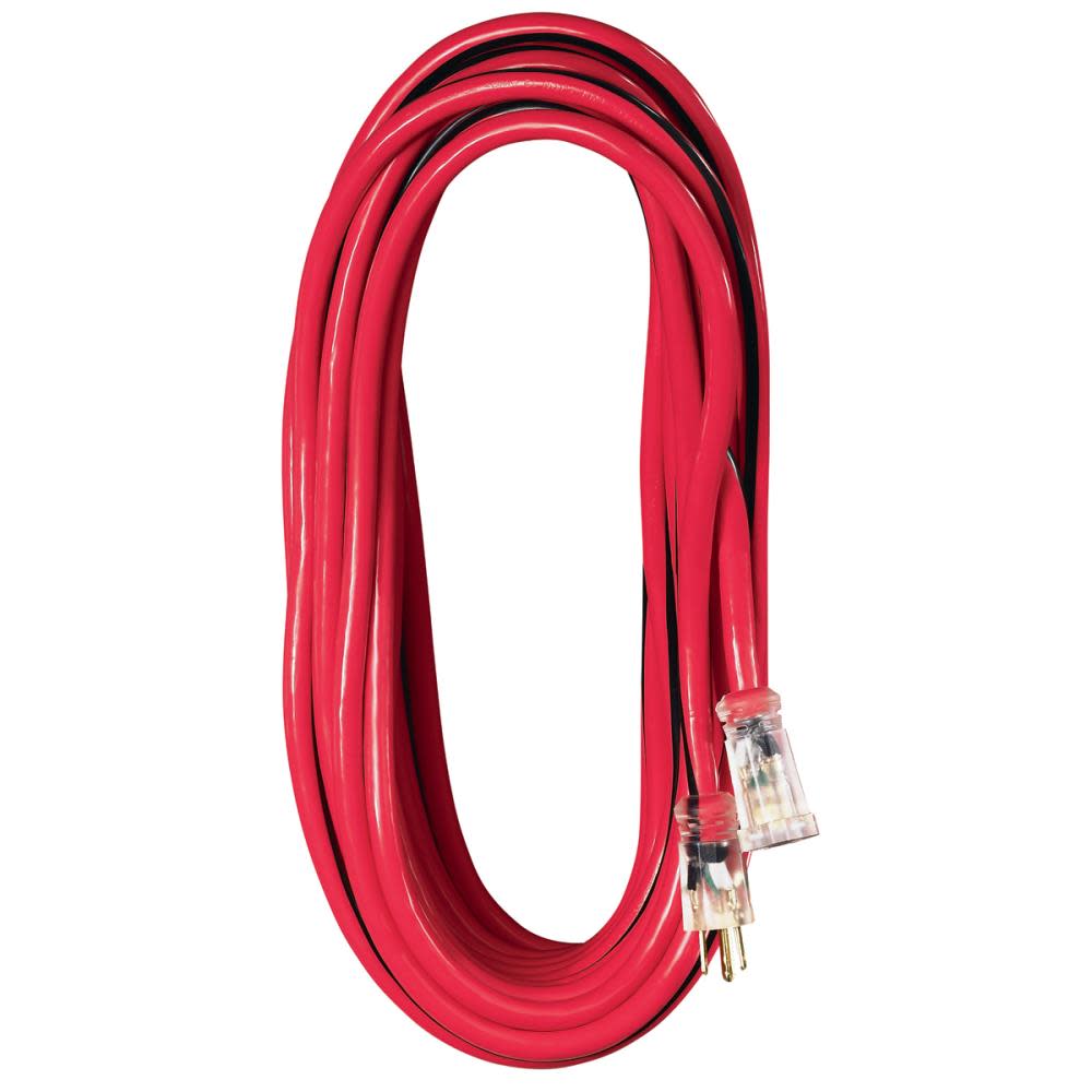 Voltec 100 Ft. 12/3 SJTW Red Extension Cords with Lighted End 05-00117 ...