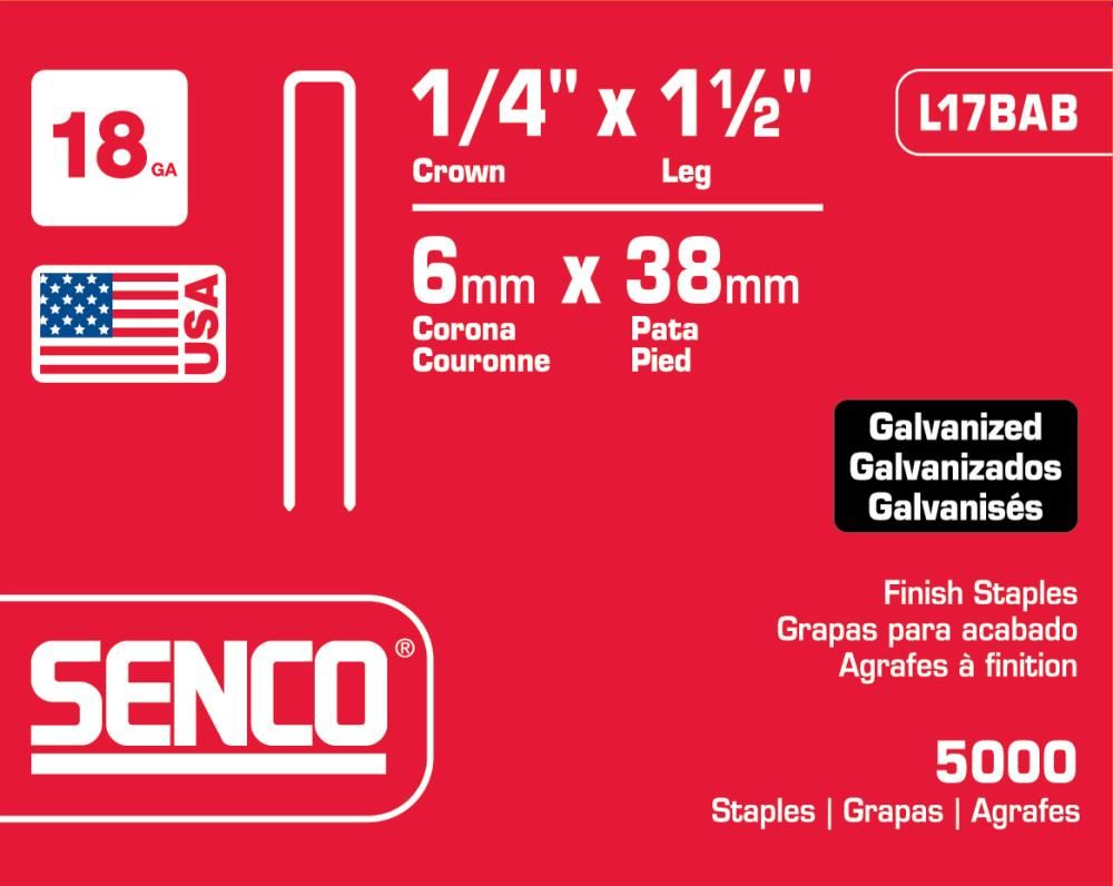 Senco 1-1/2 In 18 Gauge Medium Wire Staple L17BAB - Acme Tools
