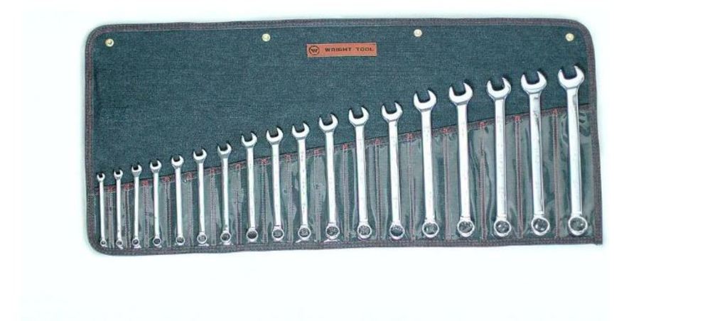 Wright Tool 18 pc. Full Polish Metric Combination Wrenches 7 mm to 24 ...
