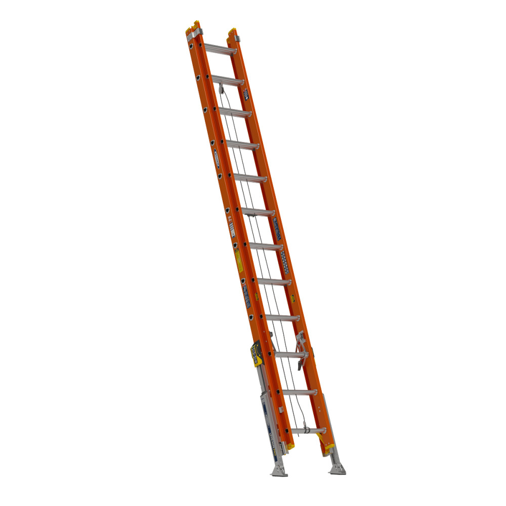 Werner 24 Ft. Type IA Fiberglass D-Rung Extension Ladder with Werner ...