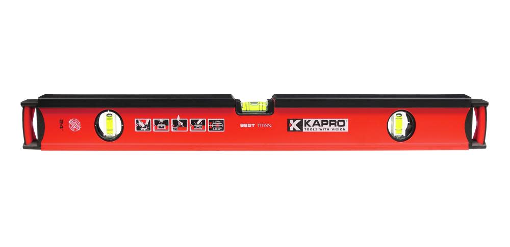 Kapro 24in Titans Masons Level with Integrated Striking Cap 985T-41X-24 ...