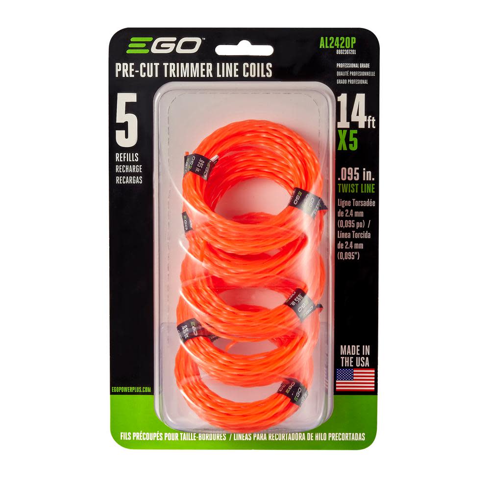EGO POWER+ Twisted Trimmer Line Pre-Cut 0.95in 5pk AL2420P from EGO ...