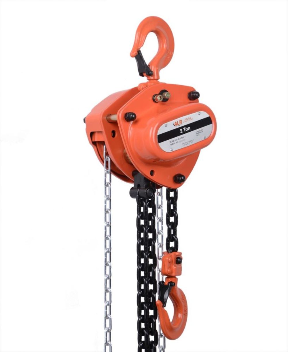 Atlas Lifting and Rigging ACH 2 Ton Chain Hoist 4400 lbs 20 Ft. Lift ...