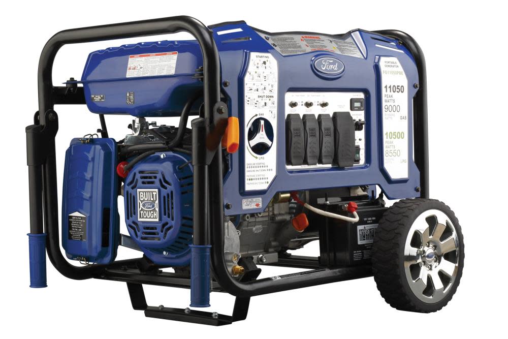 Ford 11050/9000-Watt Dual Fuel Gasoline/Propane Powered Electric/Recoil ...