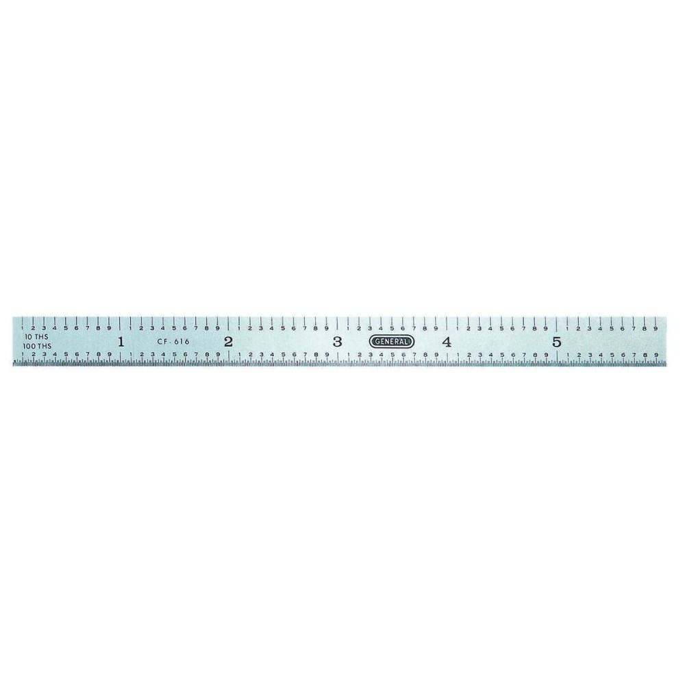 General Tools 6 Inch Precision Flexible Steel Ruler with 5R Graduations ...