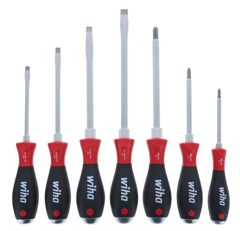 Wiha SoftFinish XHeavy Duty Slotted & Phillips Screwdriver Set 7 Pieces ...