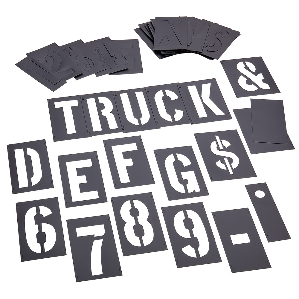 C H Hanson 2 Inch Stencil Set-Letter/Number, PVC, 92 Pieces 10196 ...