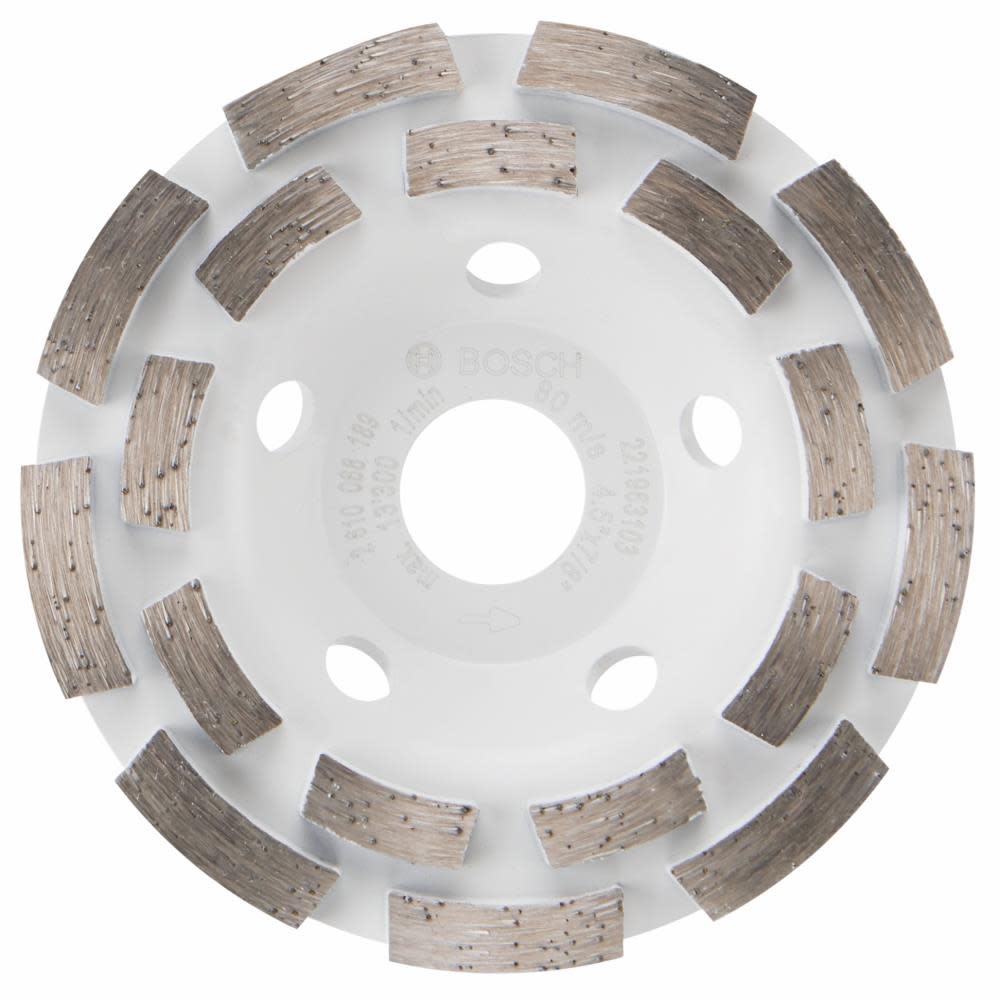 Bosch 4 1/2 Inch Double Row Segmented Rim Diamond Cup Wheel for ...