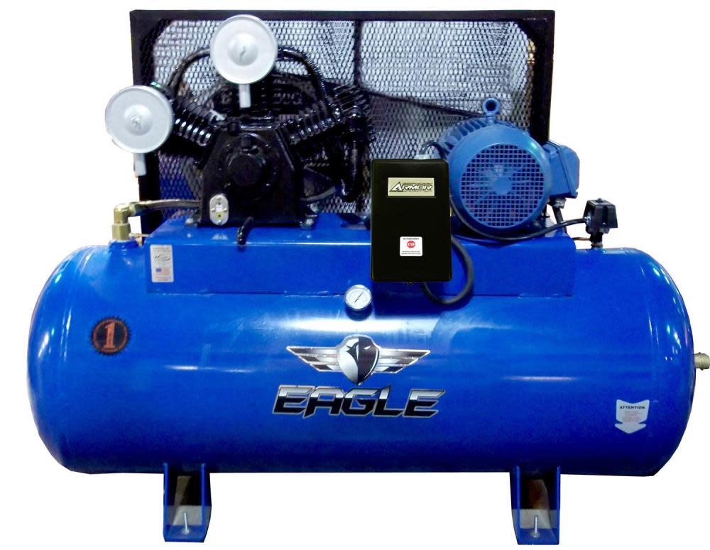 Eagle Compressor 120 Gallon Electric Horizontal Stationary Air ...