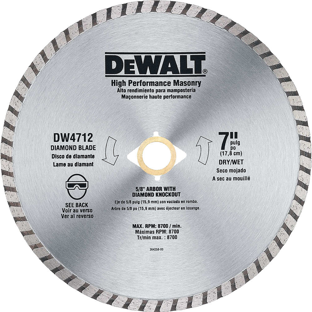 DEWALT HP 7 Inch Turbo Rim Diamond Blade for Masonry DW4712 - Acme Tools