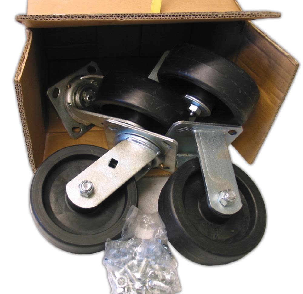 EZ Roll Casters 5in Caster Set 3200lb Capacity Brakes Polyolefin EZ-50 ...