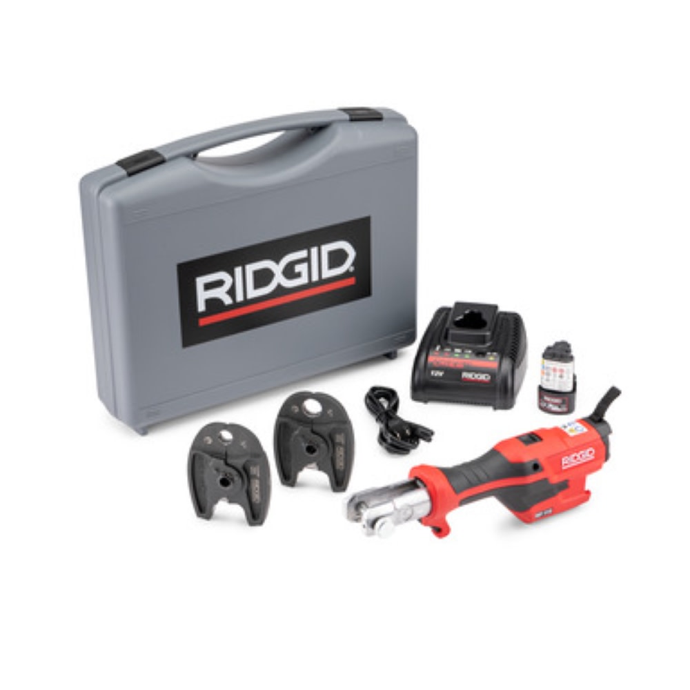 Ridgid RP 115 Mini Press Tool Battery Kit with PureFlow Jaws 1/2-3/4 ...