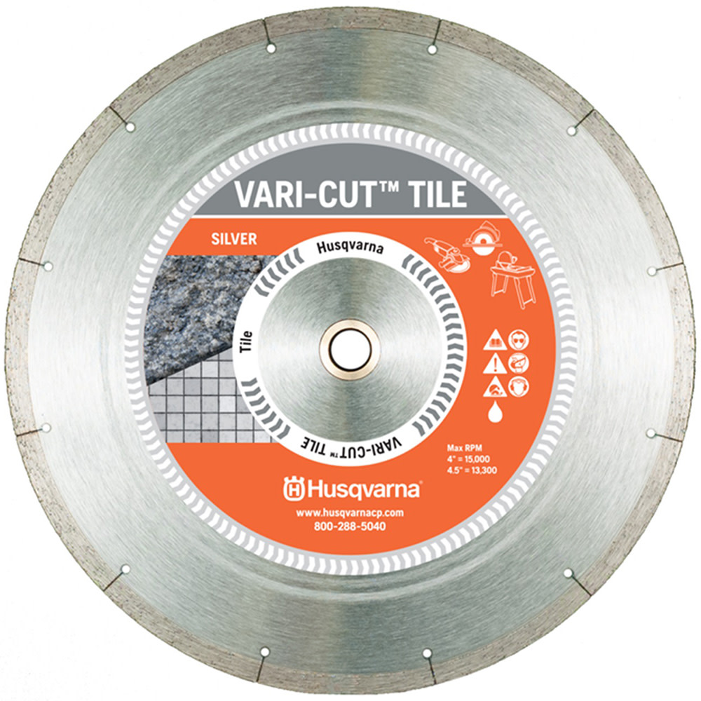 Husqvarna Construction Vari-Cut Tile 10 Inch Silver Segmented Rim ...