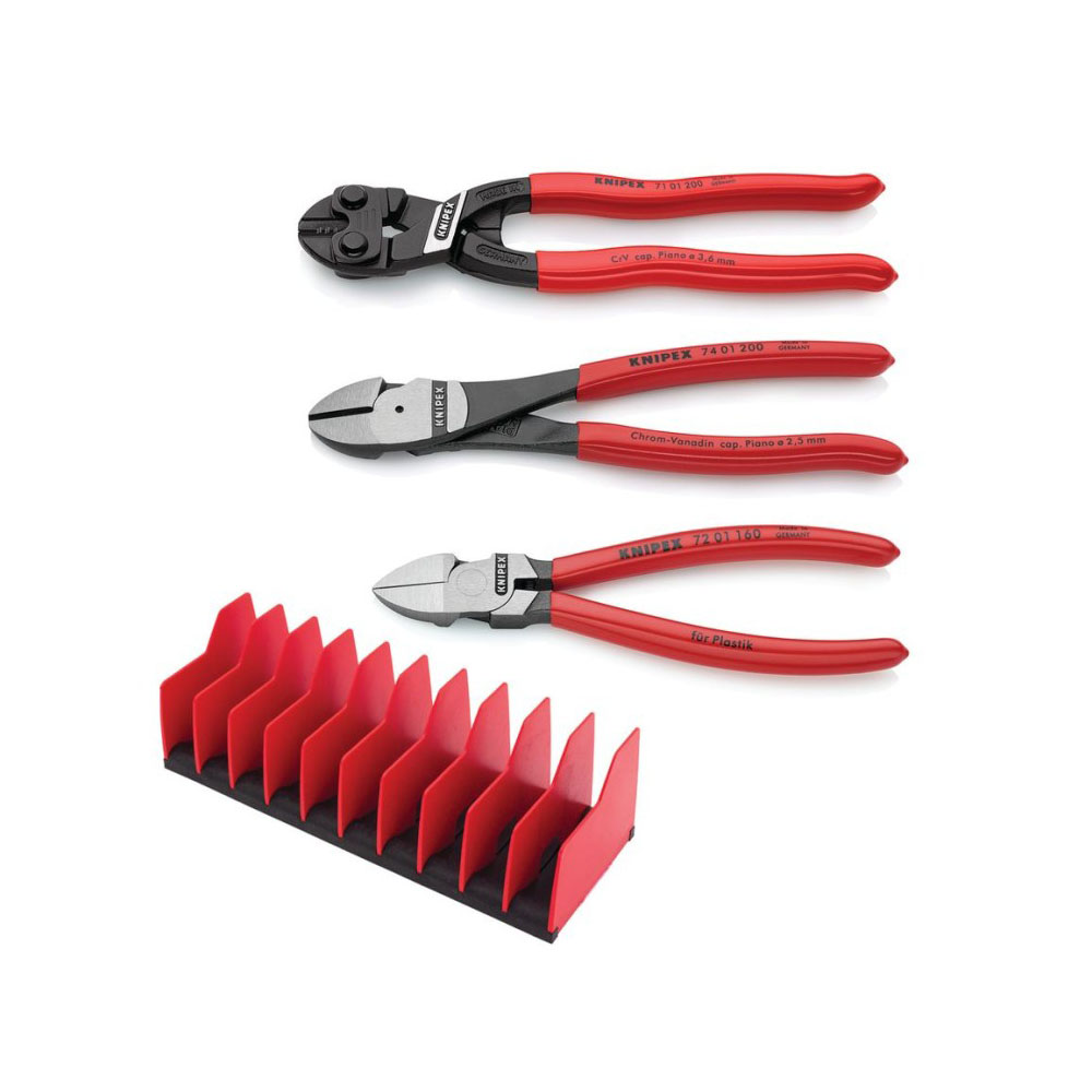 Knipex Cutting Pliers Set 3pc with 10pc Tool Holder 9K 00 80 137 US ...
