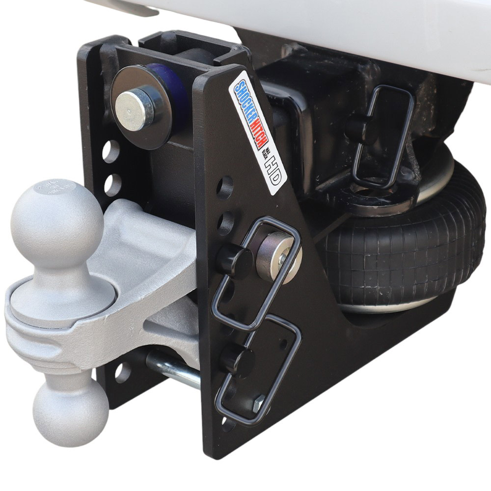 Shocker Hitch HD 20K Max Black 2.5in Receiver Hitch & Silver Combo Ball ...