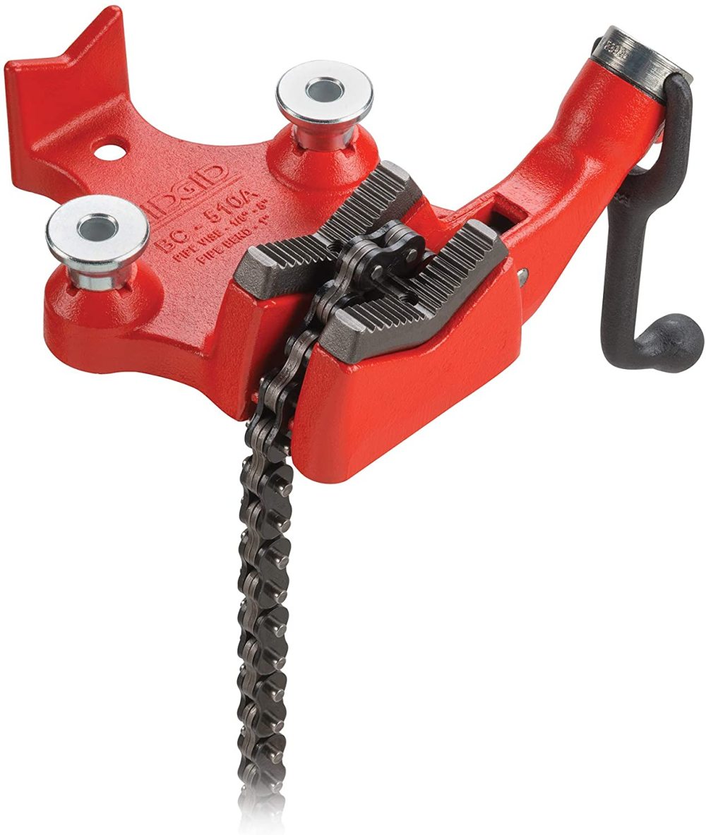 Ridgid 1/2 - 8 Inch Cast Iron Top Screw BC810 Bench Chain Vise - 40215 ...